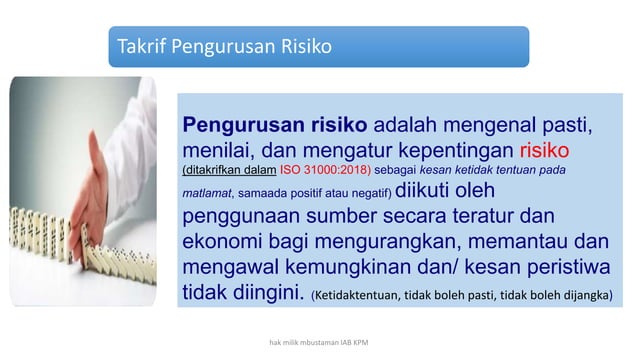 Kursus Pengurusan risiko versi 31000:2018 | PPTX
