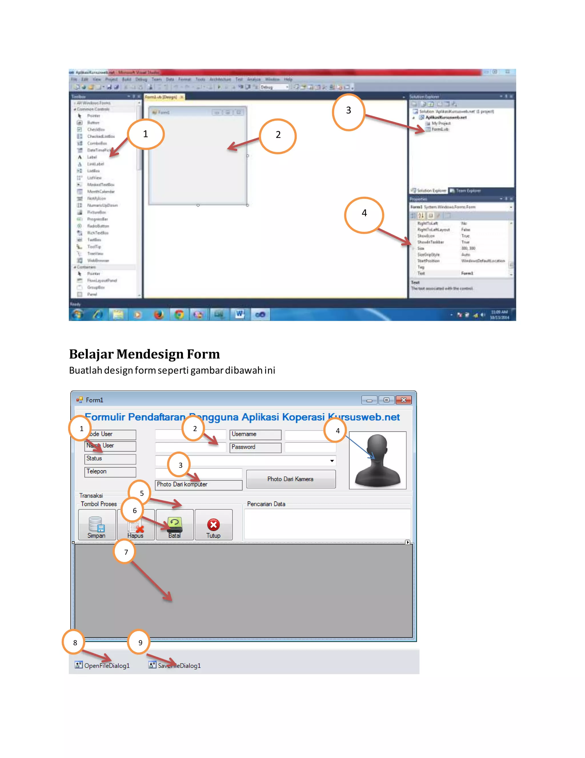 Modul kursus visual basic | DOCX
