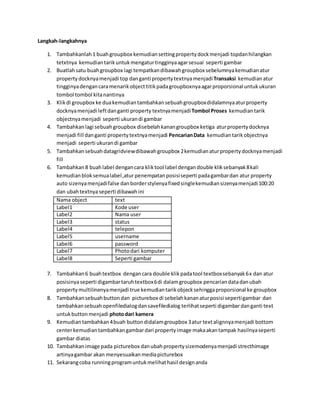 Modul kursus visual basic | DOCX
