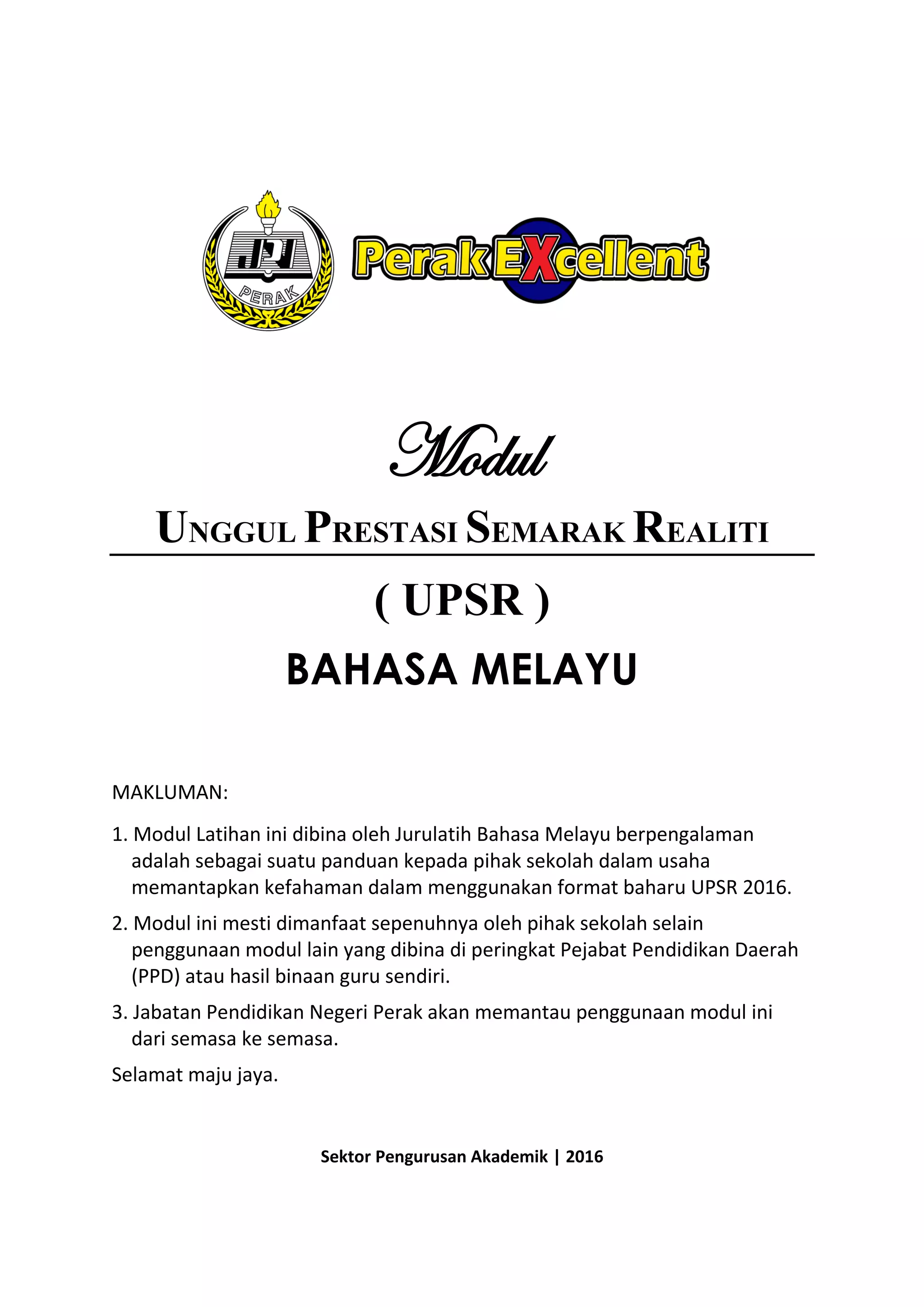 Modul latihan bahasa melayu format baharu upsr | PDF