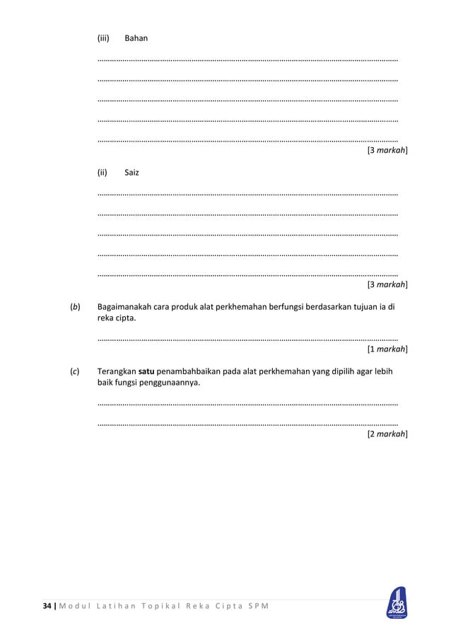 Modul Latihan Topikal Reka Cipta SPM | PDF