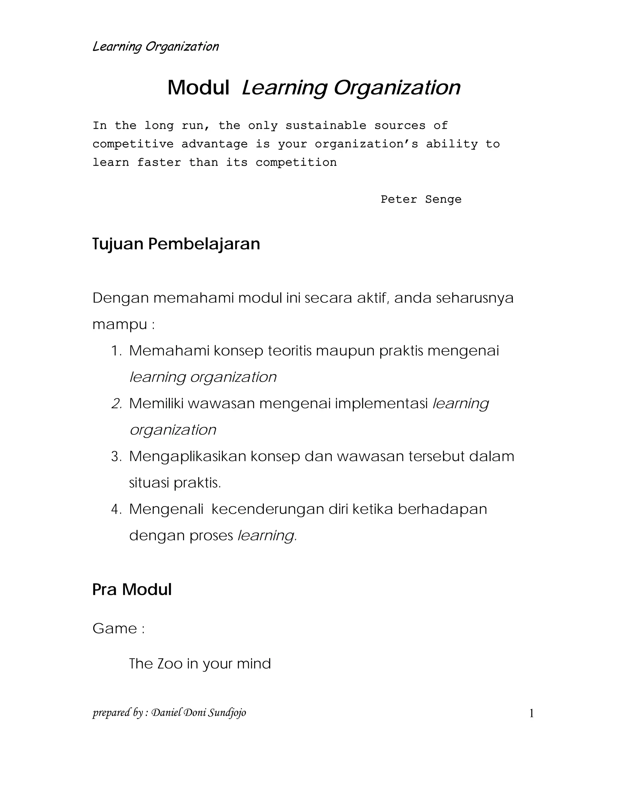 LEARNING ORGANIZATION | PDF