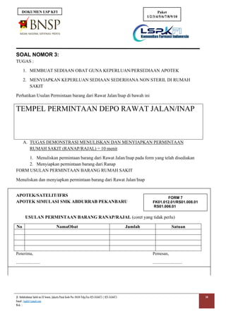 Modul LEMBAR INSTRUKSI TUGAS PRAKTIK (DEMONSTRASI) UNTUK ASESI TAHAP I ...