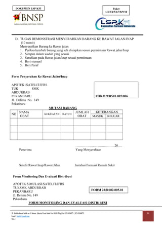Modul LEMBAR INSTRUKSI TUGAS PRAKTIK (DEMONSTRASI) UNTUK ASESI TAHAP I ...