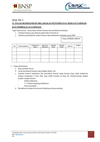 Modul LEMBAR INSTRUKSI TUGAS PRAKTIK (DEMONSTRASI) UNTUK ASESI TAHAP I ...