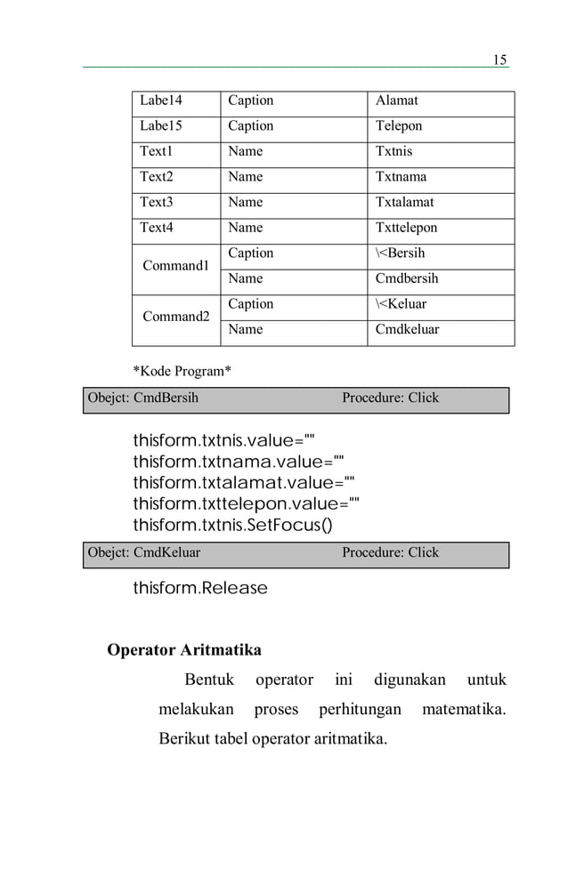 Modul Lengkap Microsoft visual Fox Pro | PDF