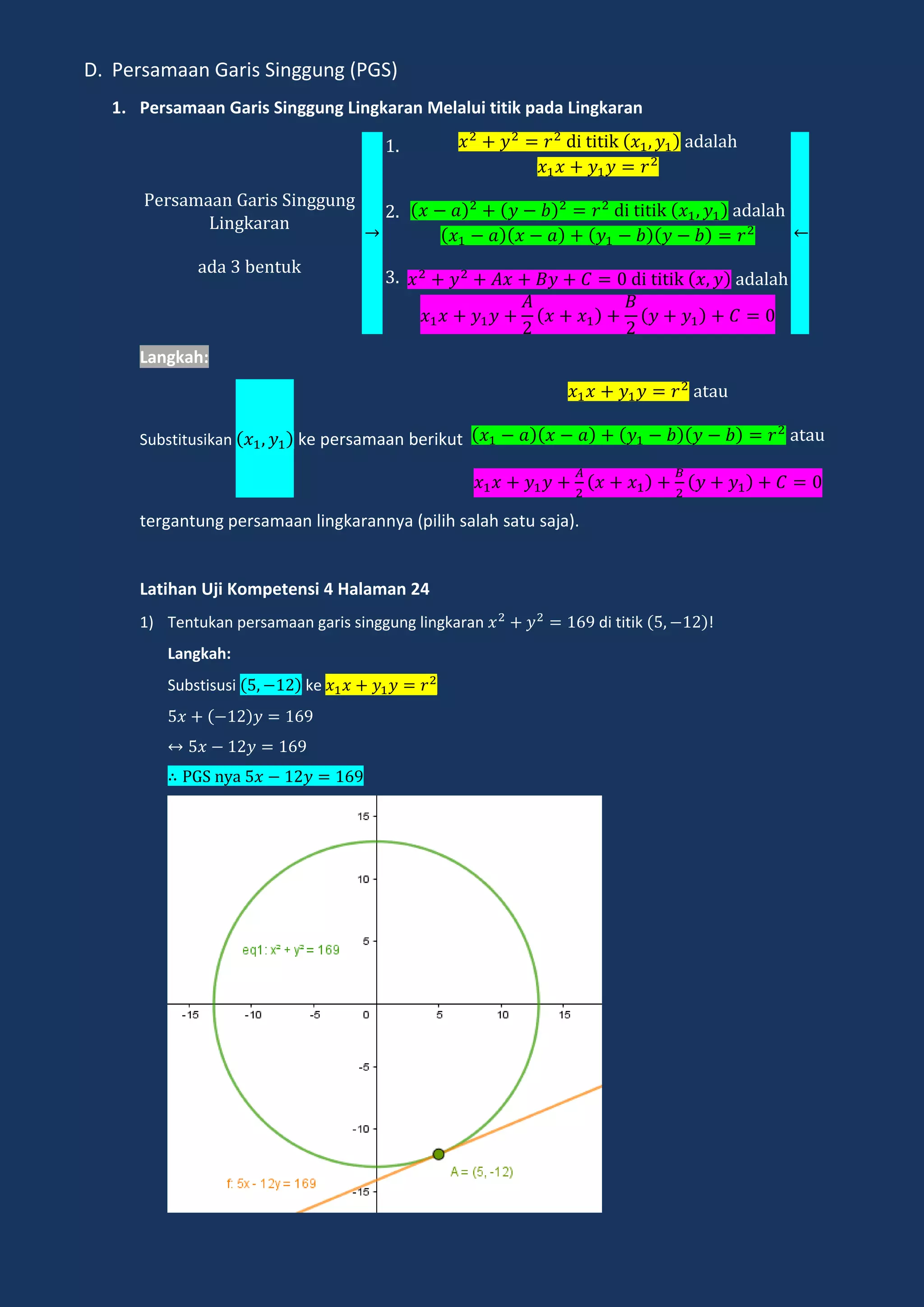 Modul lingkaran kelas xi (2019 2020) | PDF