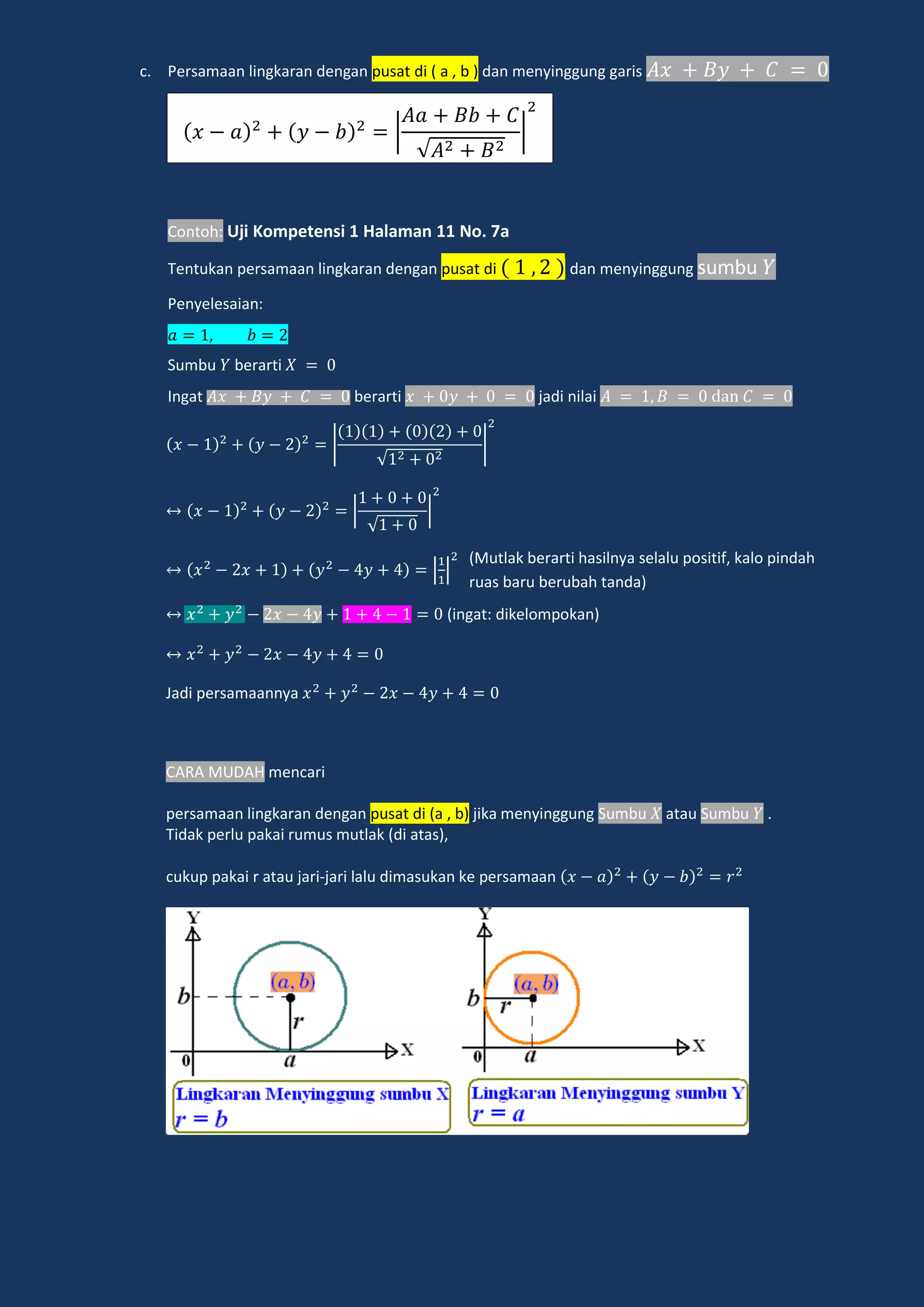 Modul lingkaran kelas xi (2019 2020) | PDF