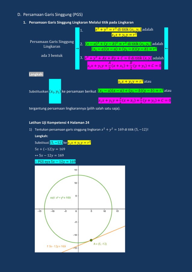 Modul lingkaran kelas xi (2019 2020) | PDF