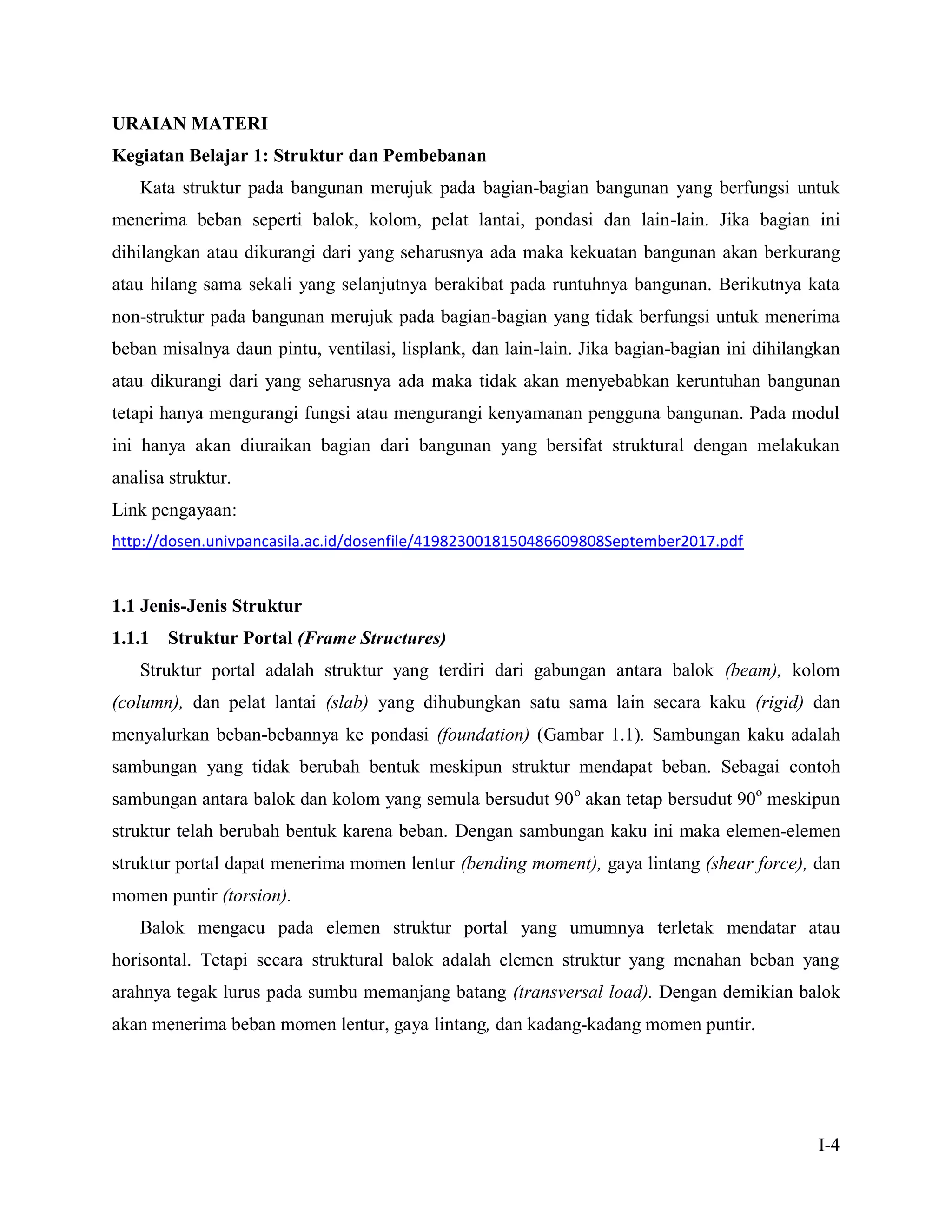 Modul TKP M2KB1 - Struktur dan Pembebanan | PDF