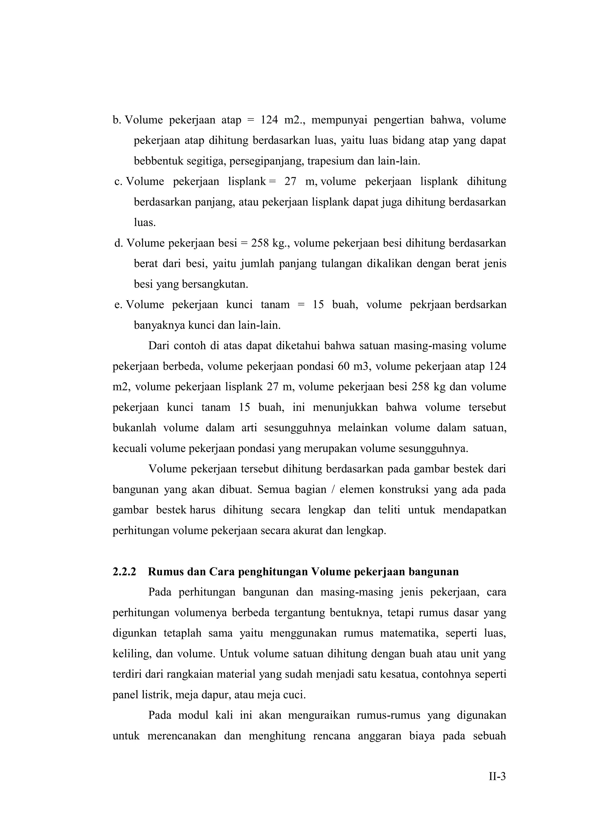 Modul TKP M6KB2 - Menghitung Volume Pekerjaan Konstruksi | PDF