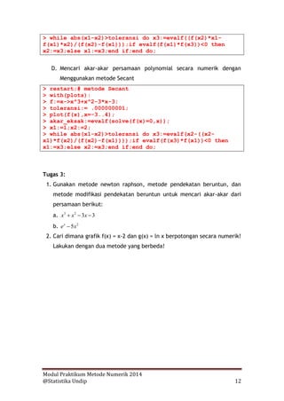 Modul maple untuk metnum 2014 | PDF