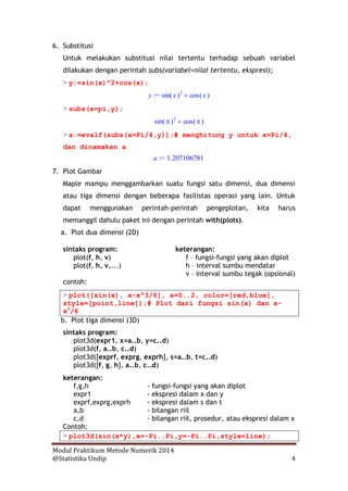 Modul maple untuk metnum 2014 | PDF