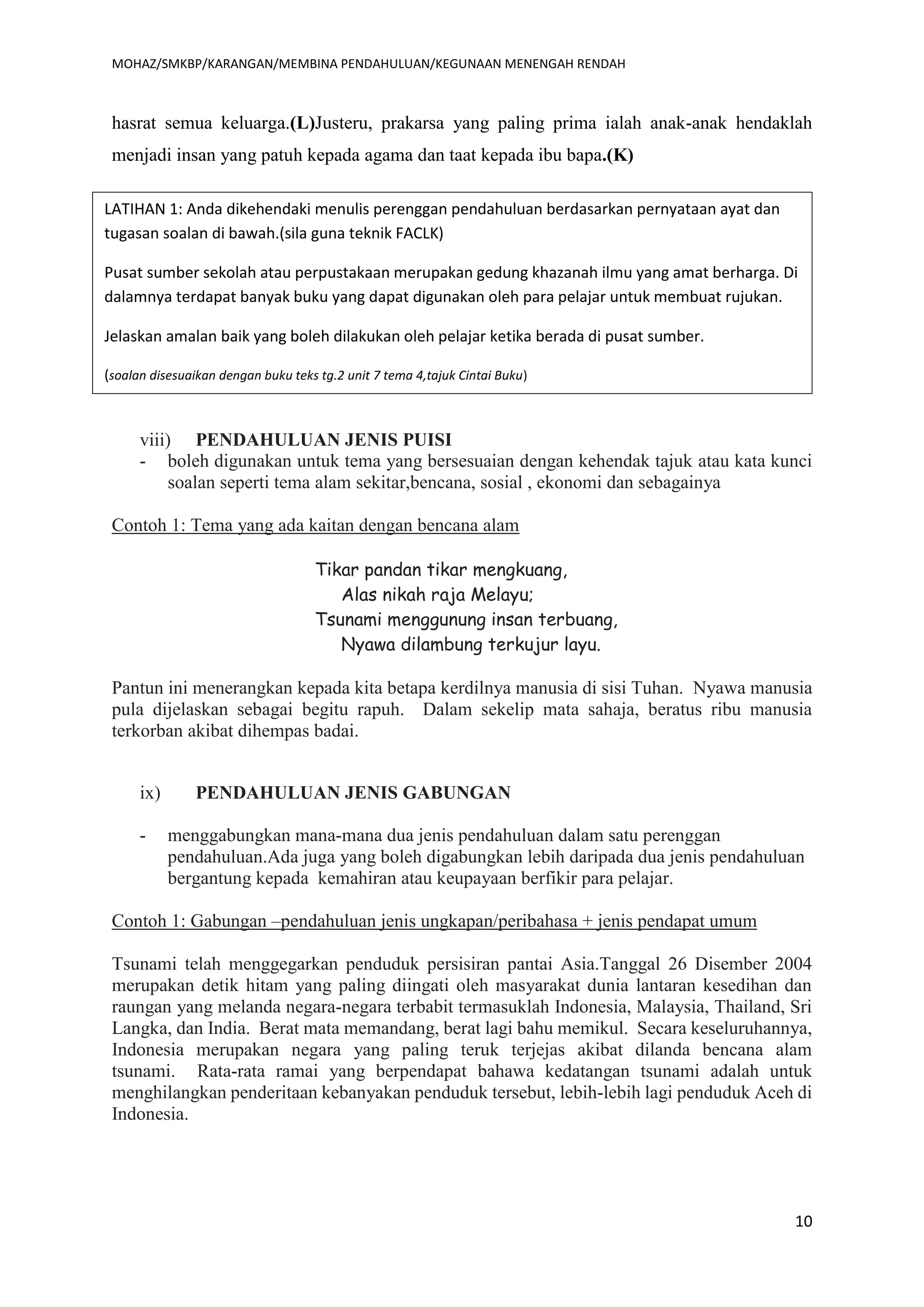 Modul mari belajar perenggan pendahuluan | PDF