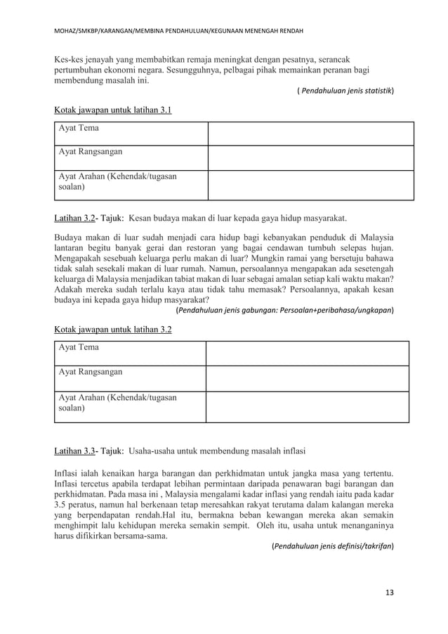 Modul mari belajar perenggan pendahuluan | PDF