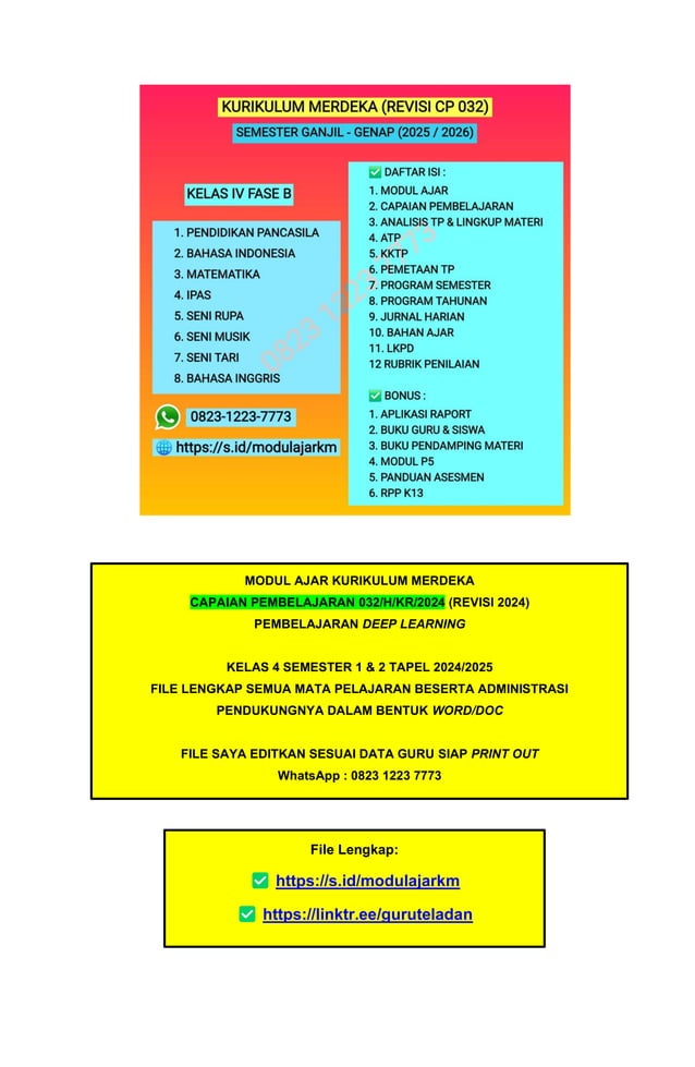 MODUL PEMBELAJARAN DEEP LEARNING MATEMATIKA KELAS 4 REVISI TERBARU CP 032 KURIKULUM MERDEKA ...