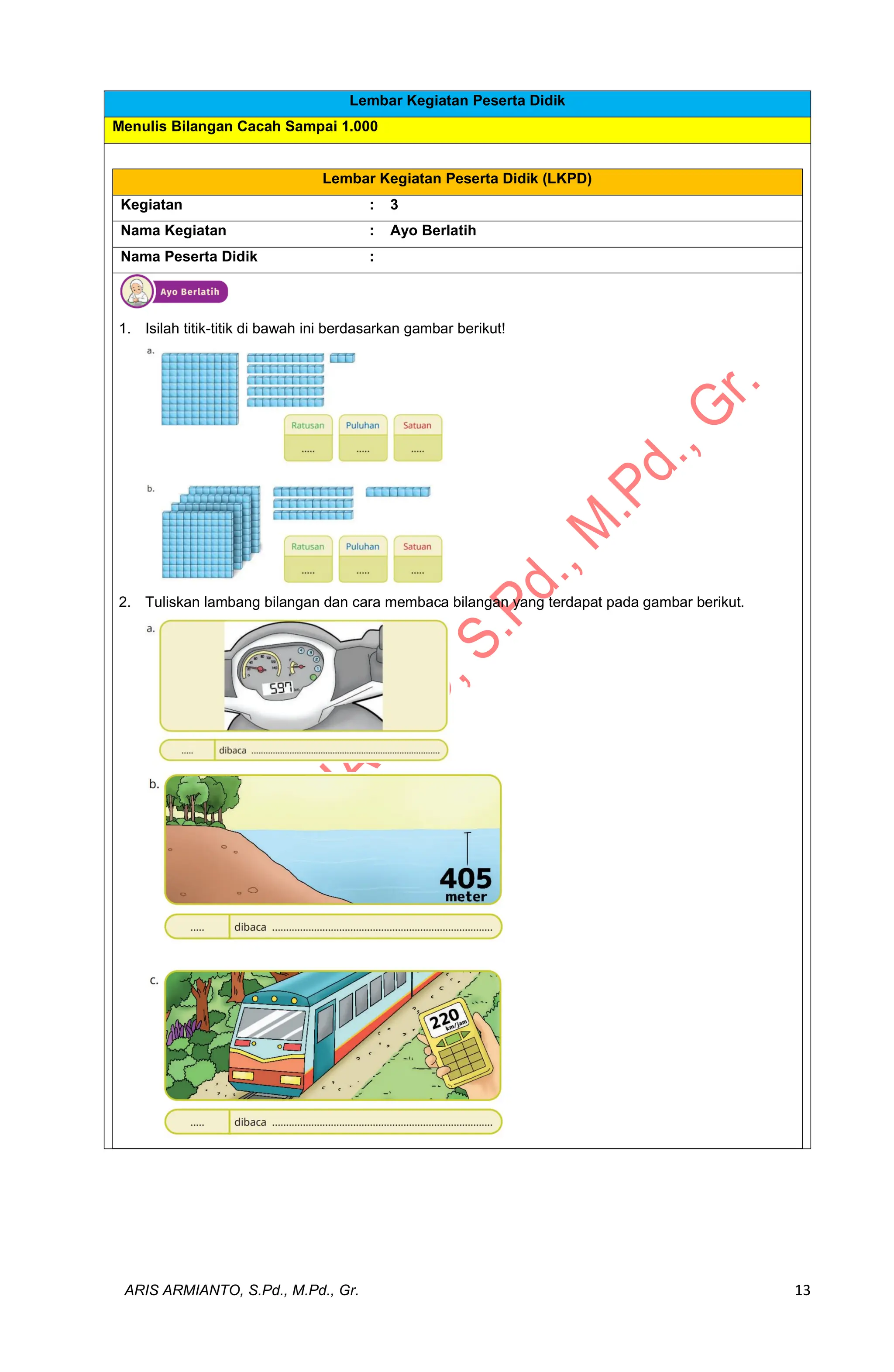 Modul Ajar Matematika Kelas 3 Kurikulum Merdeka Pdf