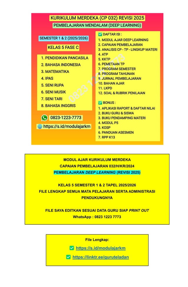 MODUL PEMBELAJARAN DEEP LEARNING MATEMATIKA KELAS 5 CP 032 REVISI 2025 KURIKULUM MERDEKA ...