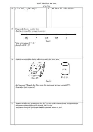 Modul matematik seedin 2 | DOCX