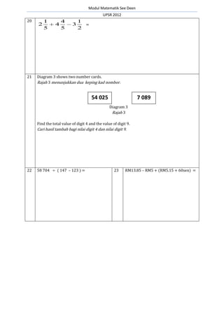 Modul matematik seedin 2 | DOCX