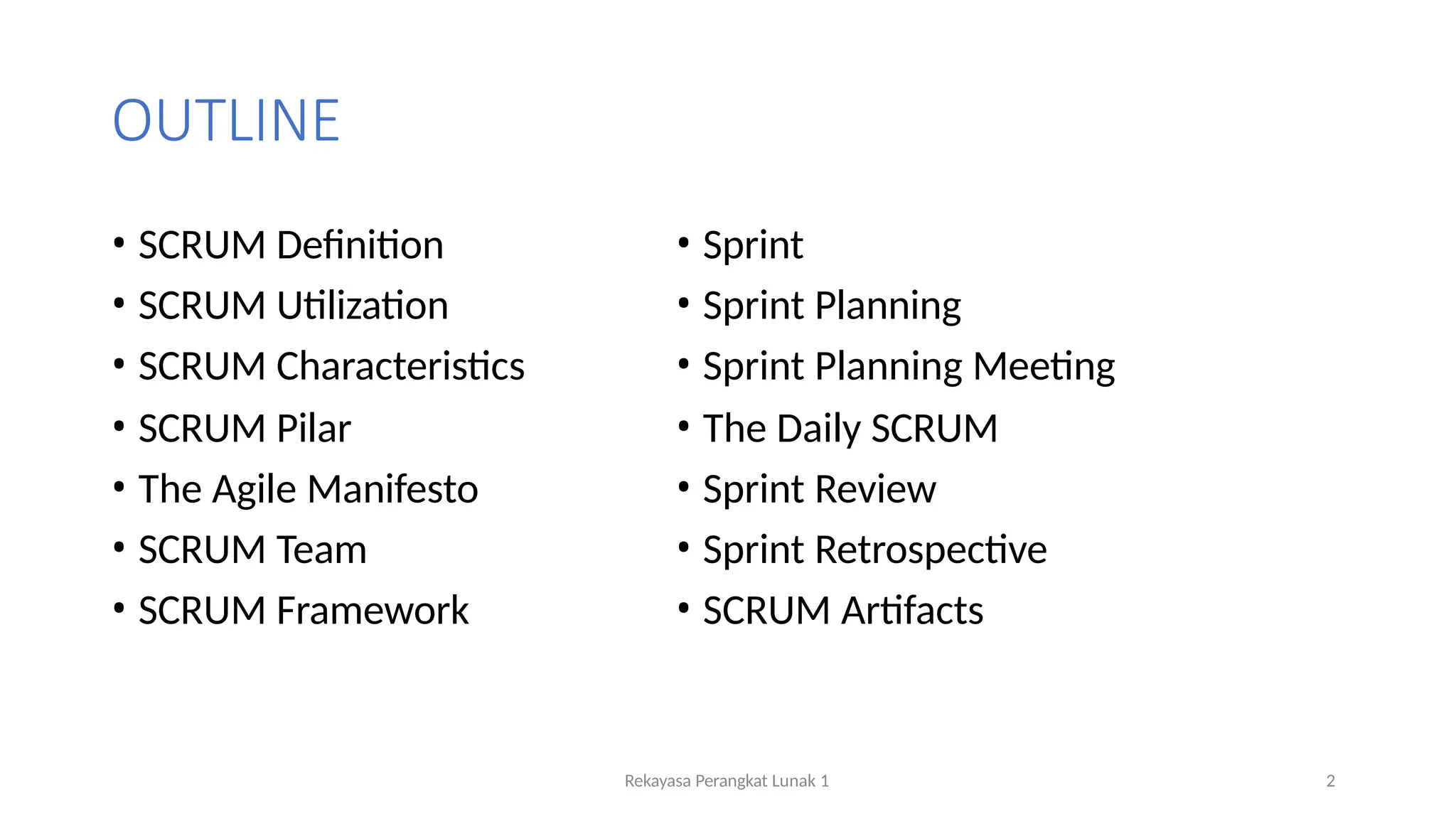 Modul Materi SCRUM - Agile Method of Project | PPTX