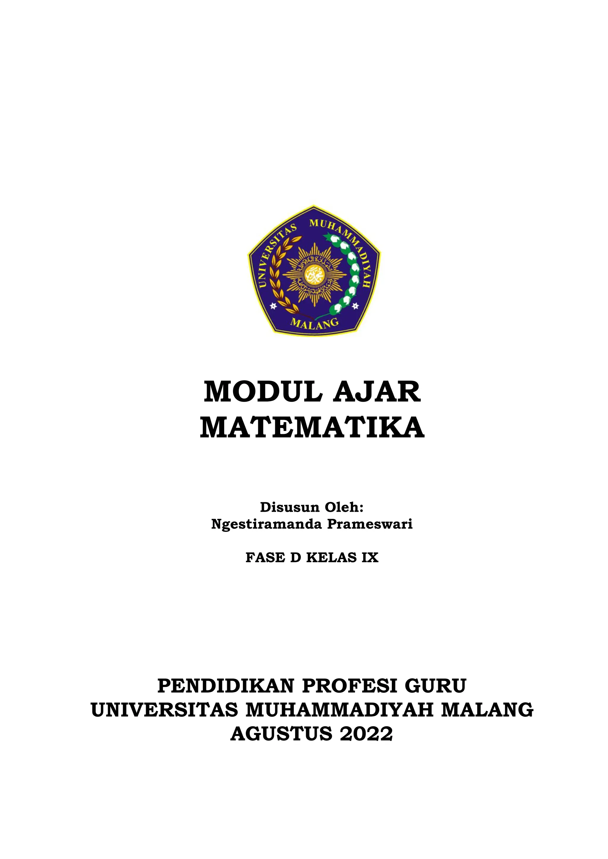 modul matematika kurikulum merdeka tahun ajaran 2023/2024 | PDF