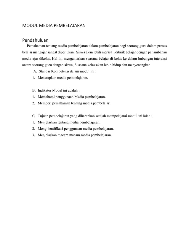 Modul media pembelajaran | PDF