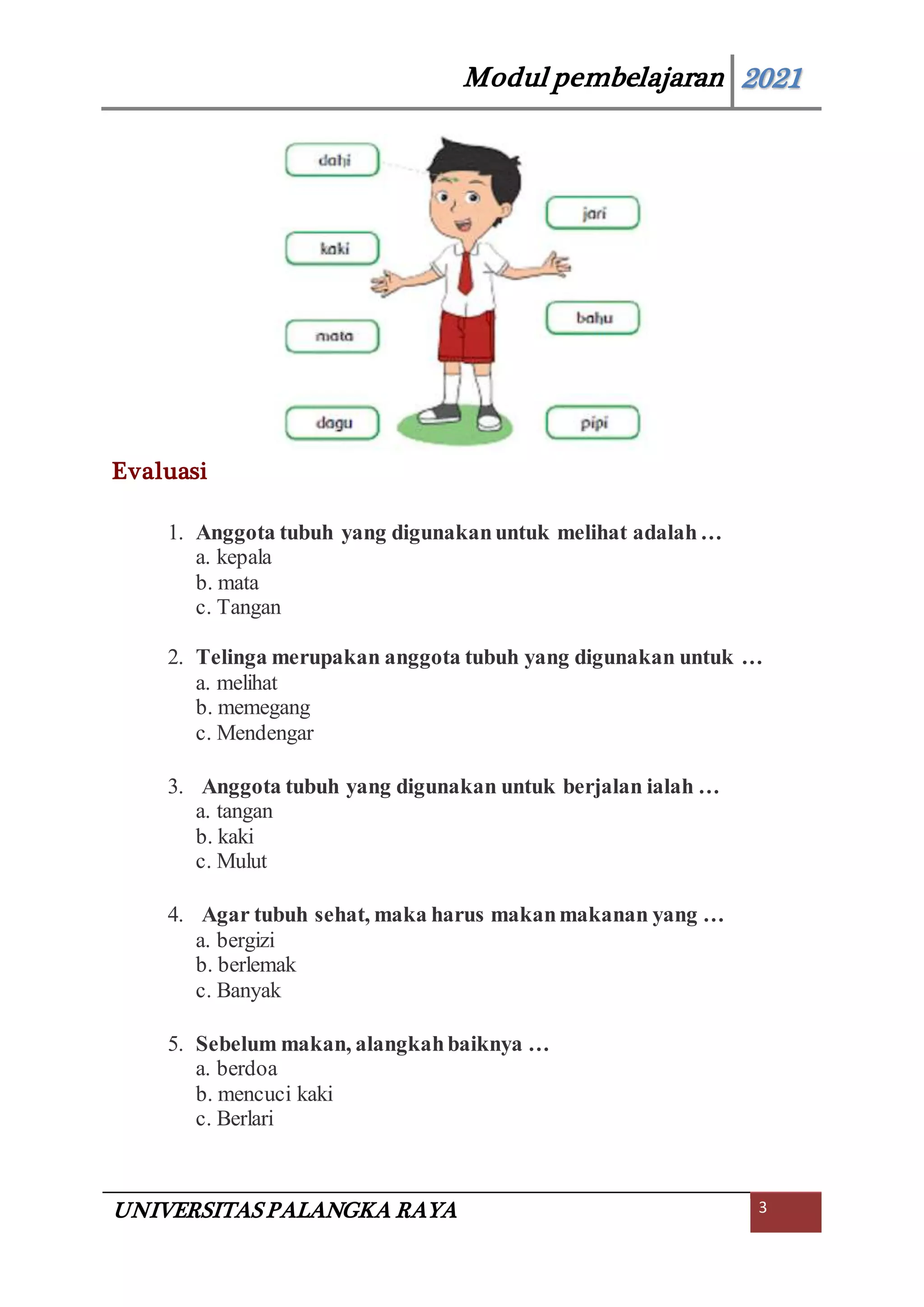 Modul media pembelajaran indri yana sipayung dengan tema 1 (diriku) dan ...