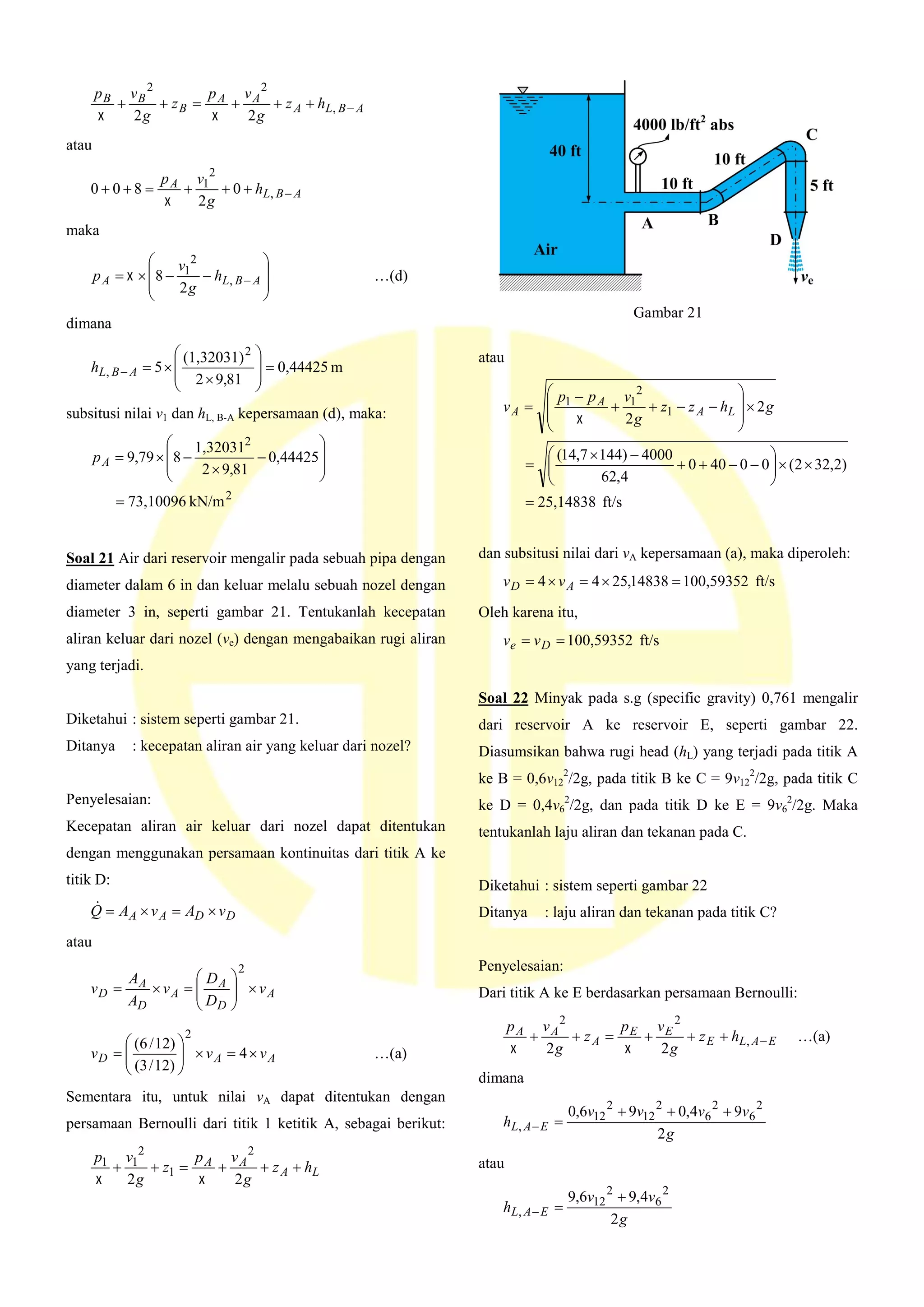 Modul mekanika fluida: Dasar-dasar Perhitungan Aliran Fluida | PDF