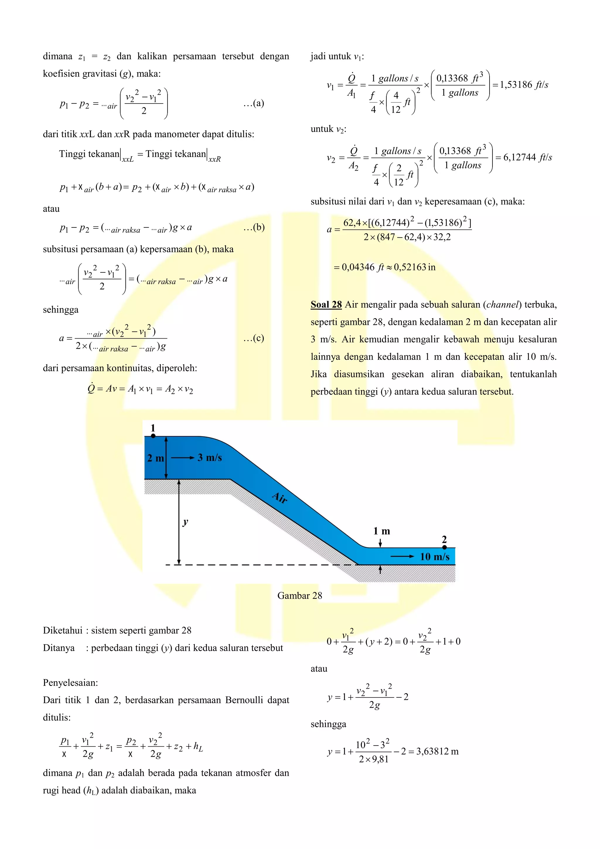 Modul mekanika fluida: Dasar-dasar Perhitungan Aliran Fluida | PDF