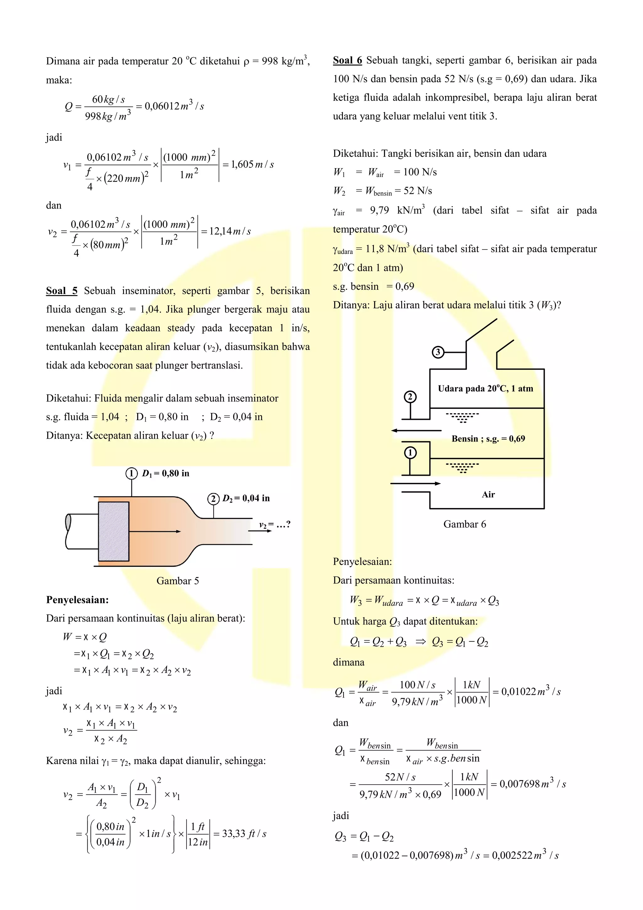 Modul mekanika fluida: Dasar-dasar Perhitungan Aliran Fluida | PDF