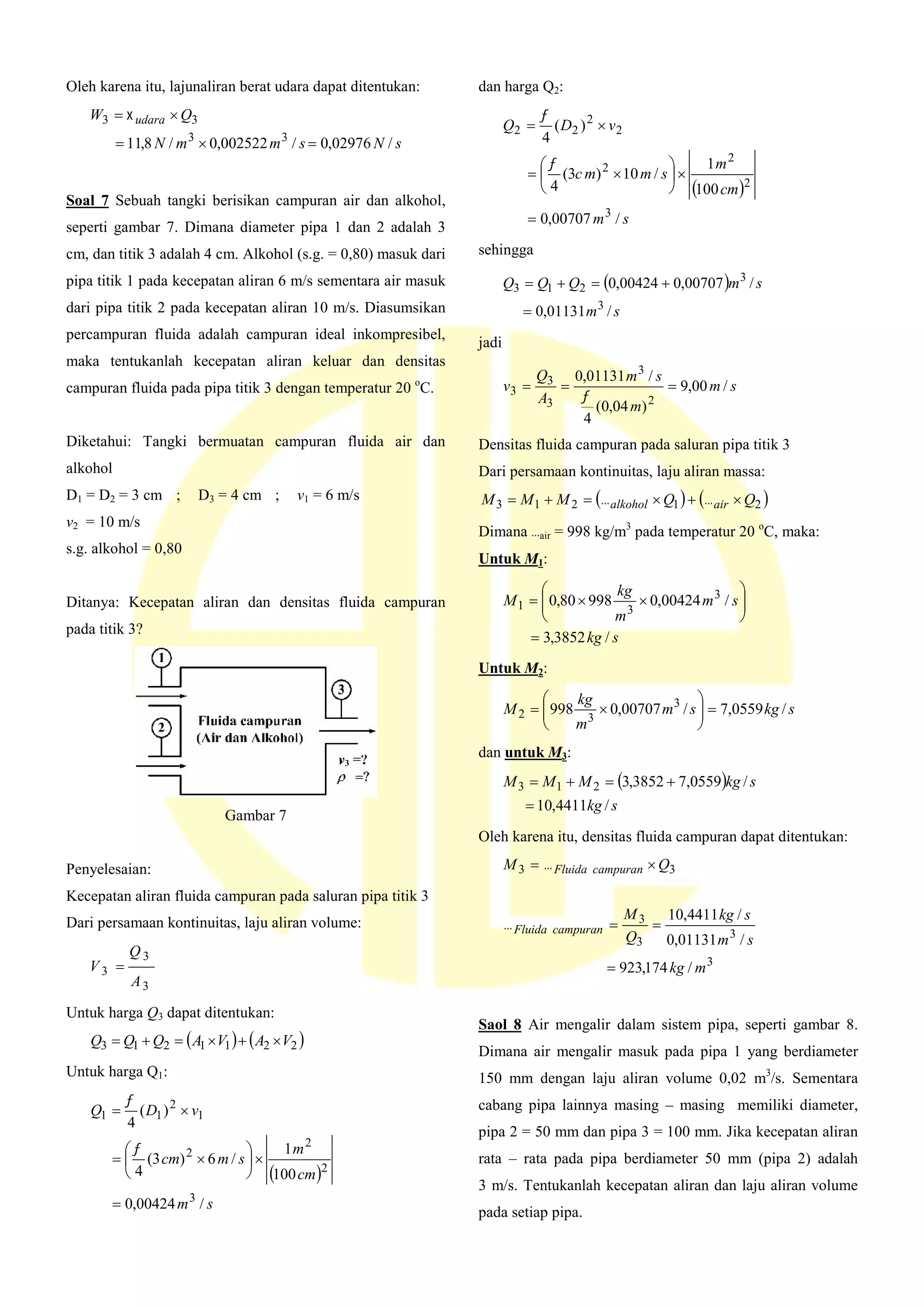 Modul mekanika fluida: Dasar-dasar Perhitungan Aliran Fluida | PDF