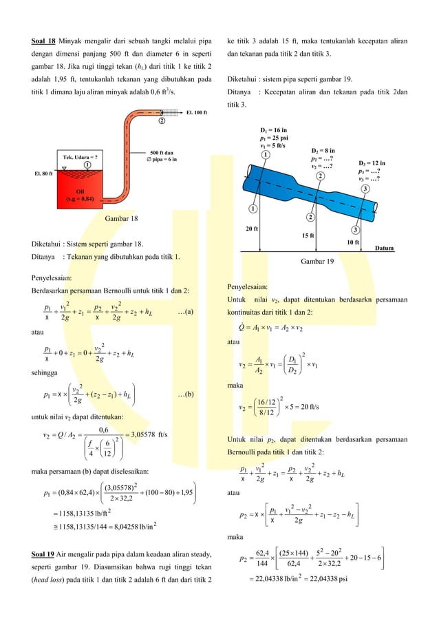 Modul mekanika fluida: Dasar-dasar Perhitungan Aliran Fluida | PDF