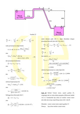Modul mekanika fluida: Dasar-dasar Perhitungan Aliran Fluida | PDF