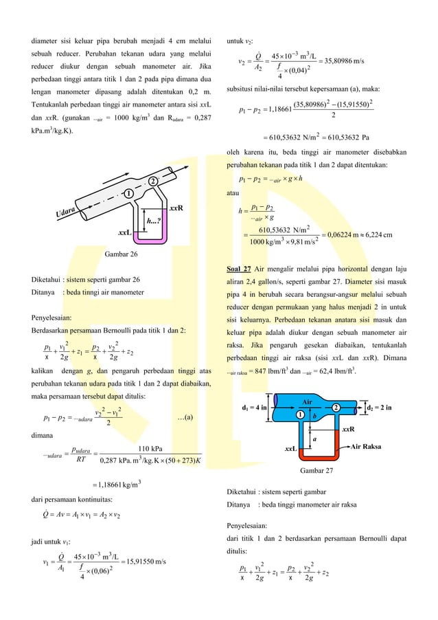 Modul mekanika fluida: Dasar-dasar Perhitungan Aliran Fluida | PDF