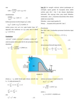 Modul mekanika fluida: Dasar-dasar Perhitungan Aliran Fluida | PDF