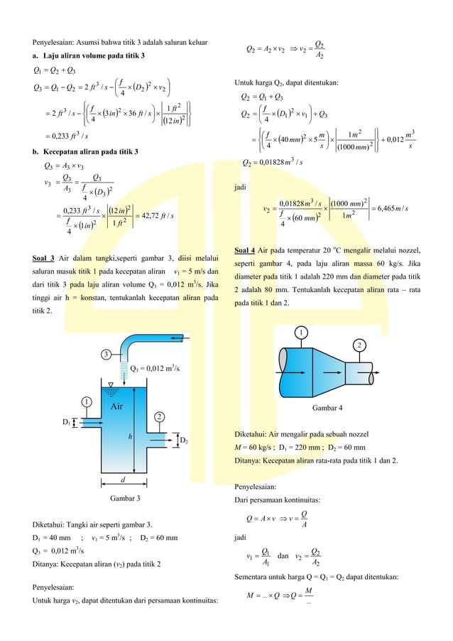 Modul mekanika fluida: Dasar-dasar Perhitungan Aliran Fluida | PDF