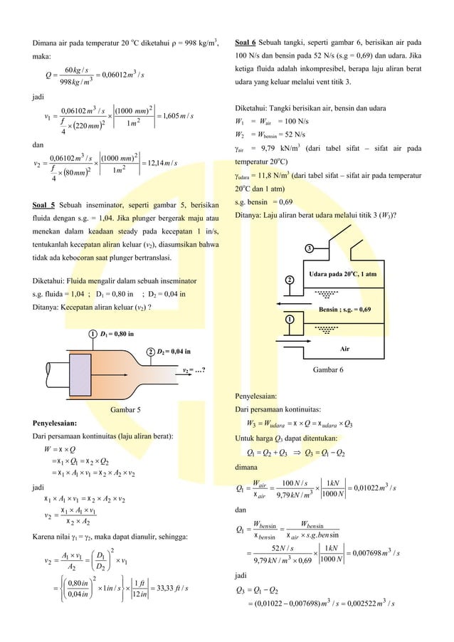 Modul mekanika fluida: Dasar-dasar Perhitungan Aliran Fluida | PDF