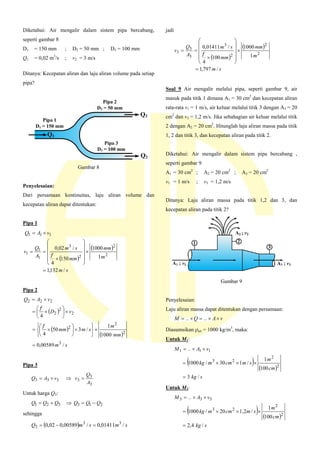 Modul mekanika fluida: Dasar-dasar Perhitungan Aliran Fluida | PDF