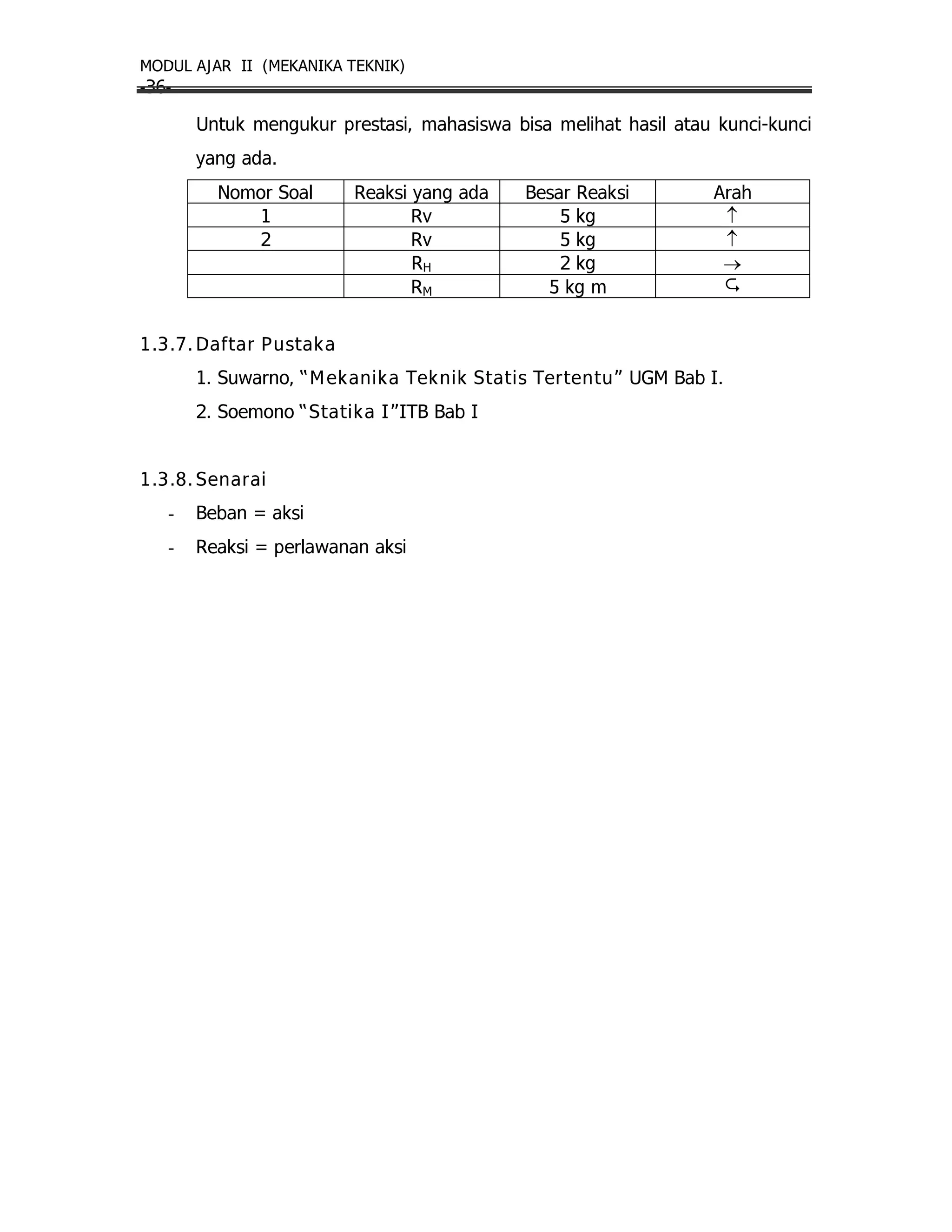 Modul mekanika teknik 1 | PDF