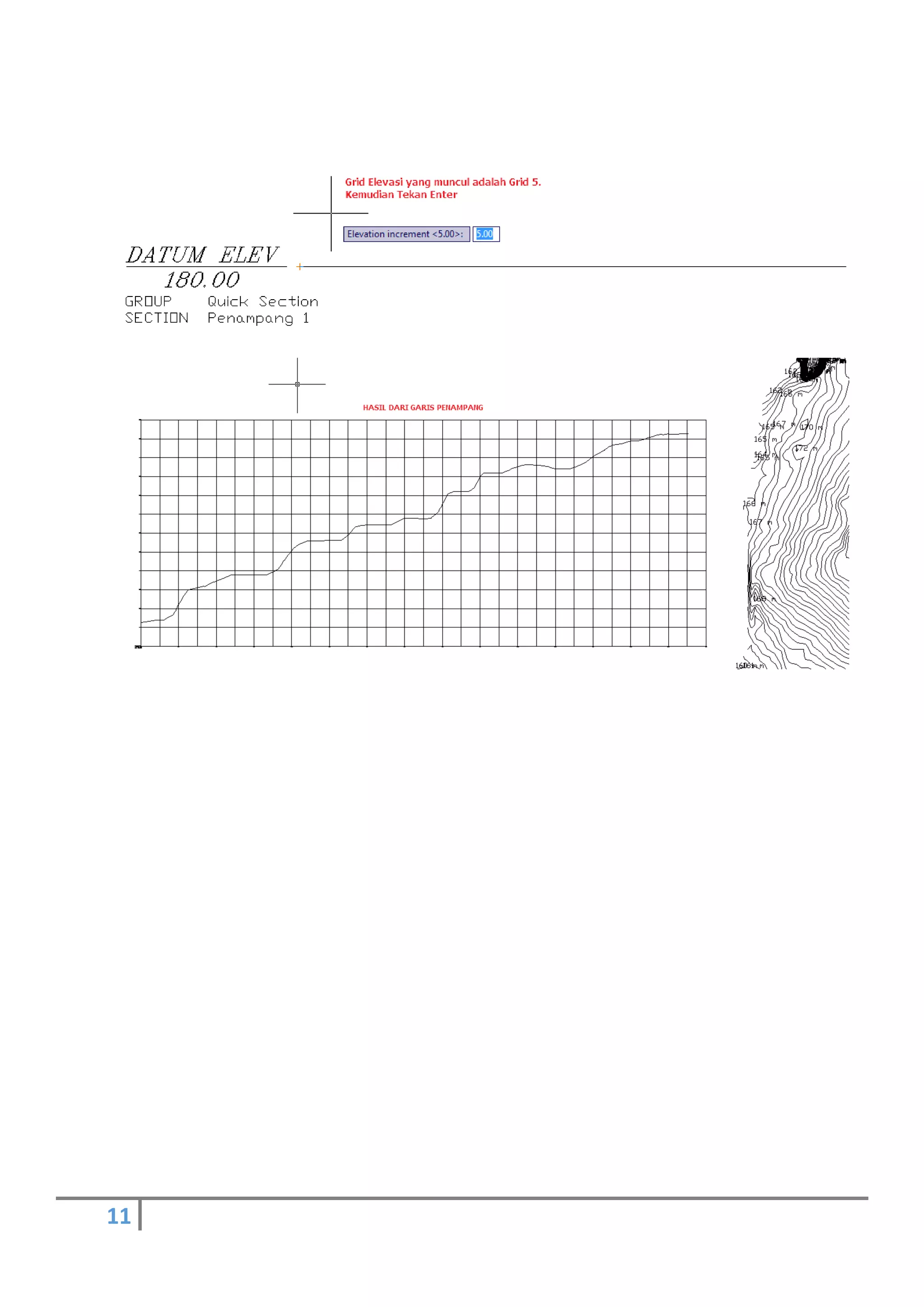 Modul membuat penampang di Autocad Land Development 2009 | PDF