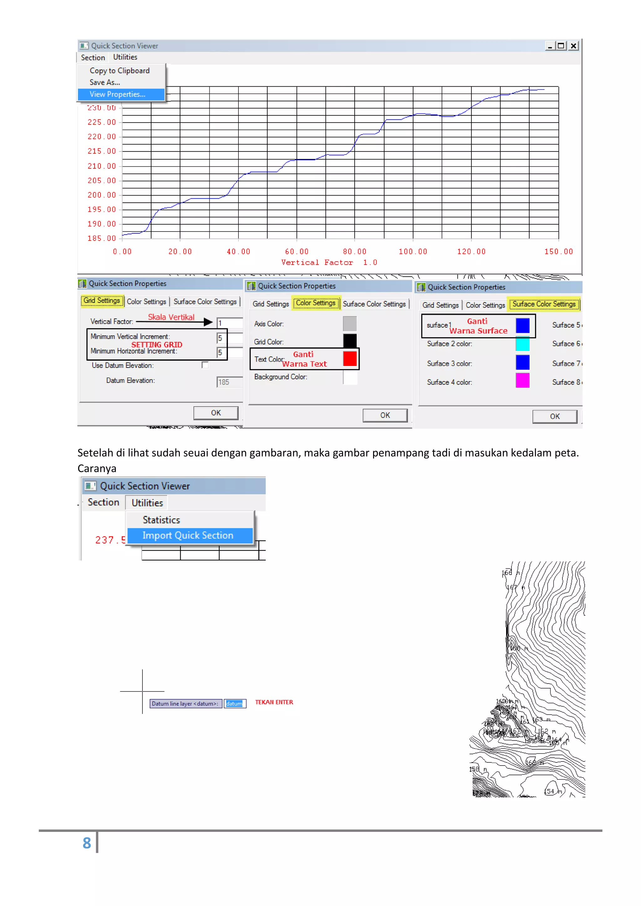 Modul membuat penampang di Autocad Land Development 2009 | PDF