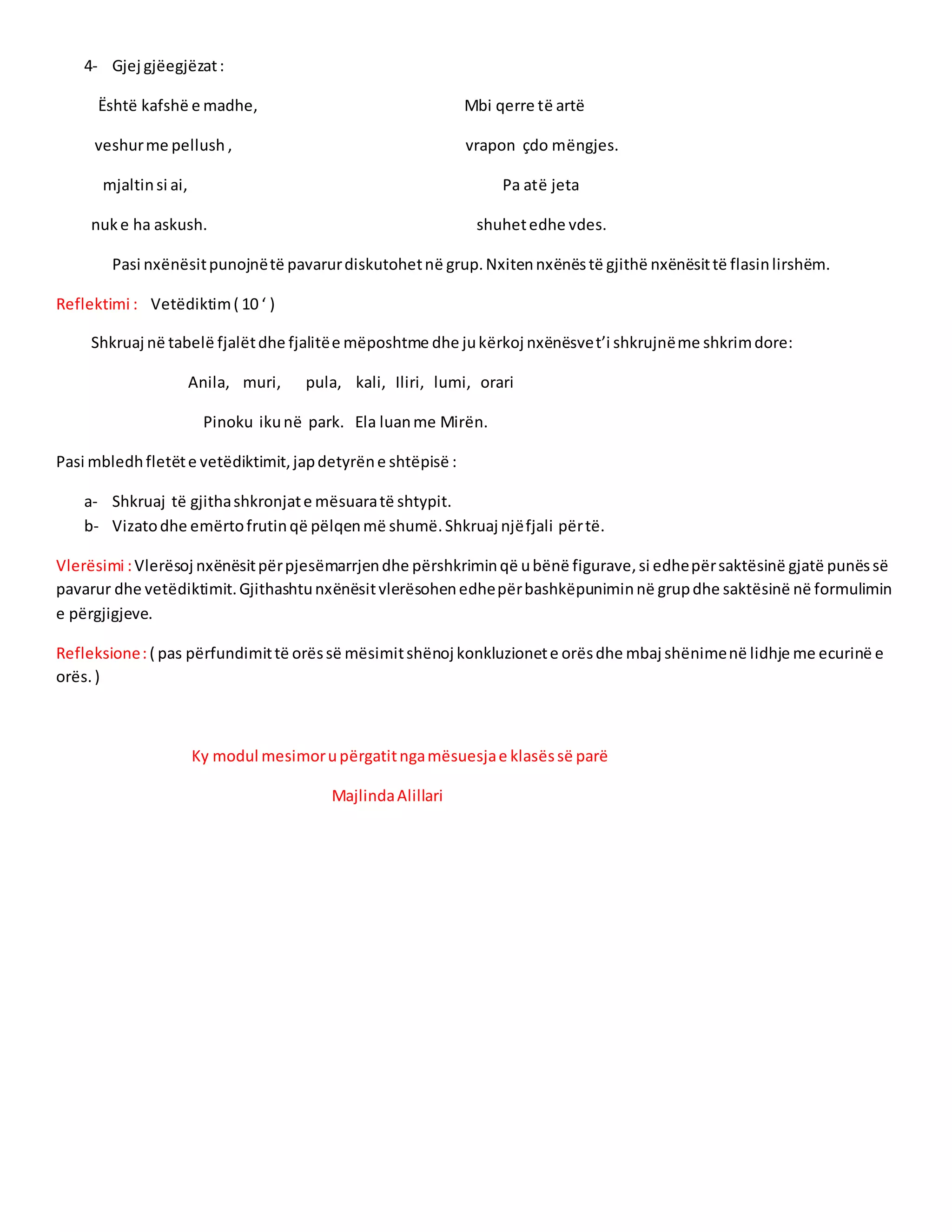 Modul mesimor 1 | DOCX