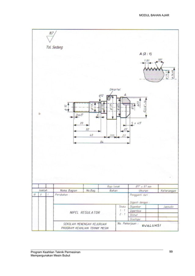 Modul mesin bubut 7 (11) | PDF