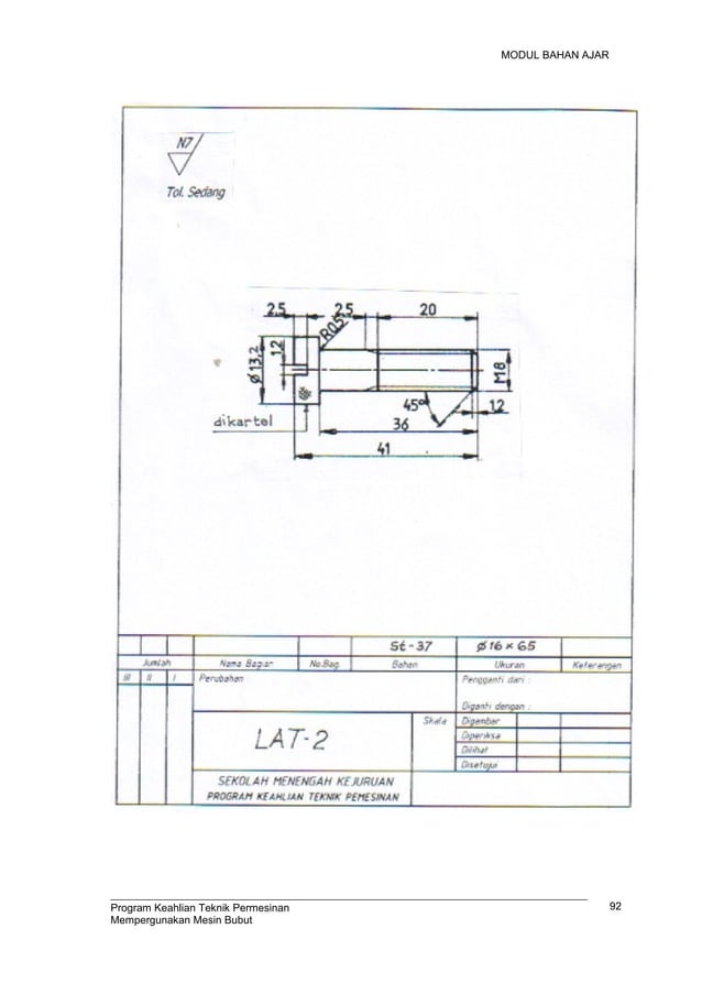 Modul mesin bubut 7 (11) | PDF