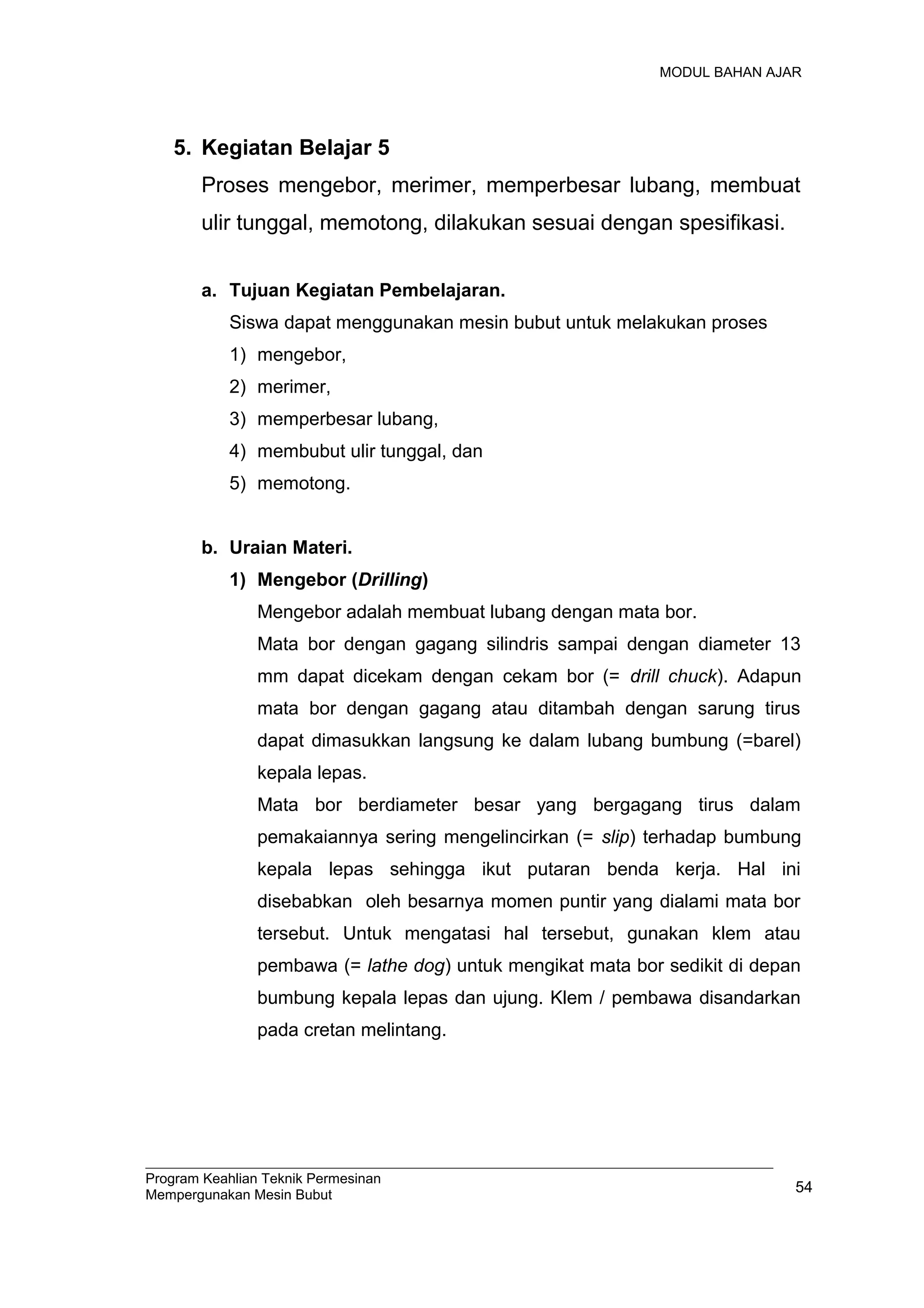 Modul mesin bubut 7 (8) | DOC