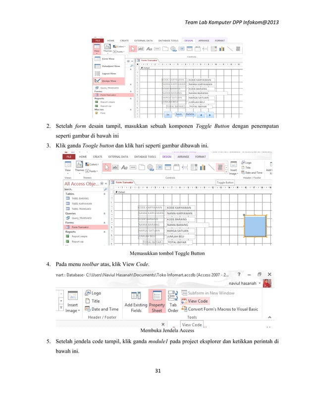 Modul microsoft acces 2013 | PDF