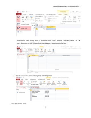 Modul microsoft acces 2013 hhh | PDF