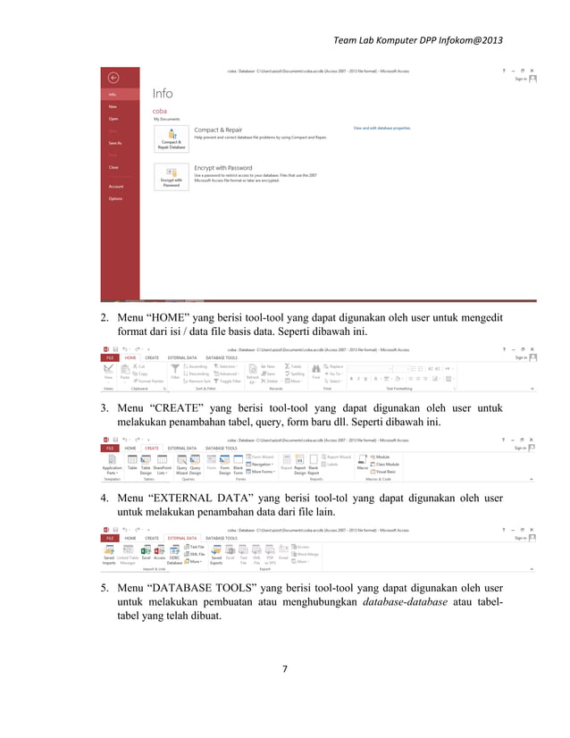 Modul microsoft acces 2013 hhh | PDF