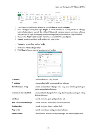 Modul microsoft excel 2013 | PDF